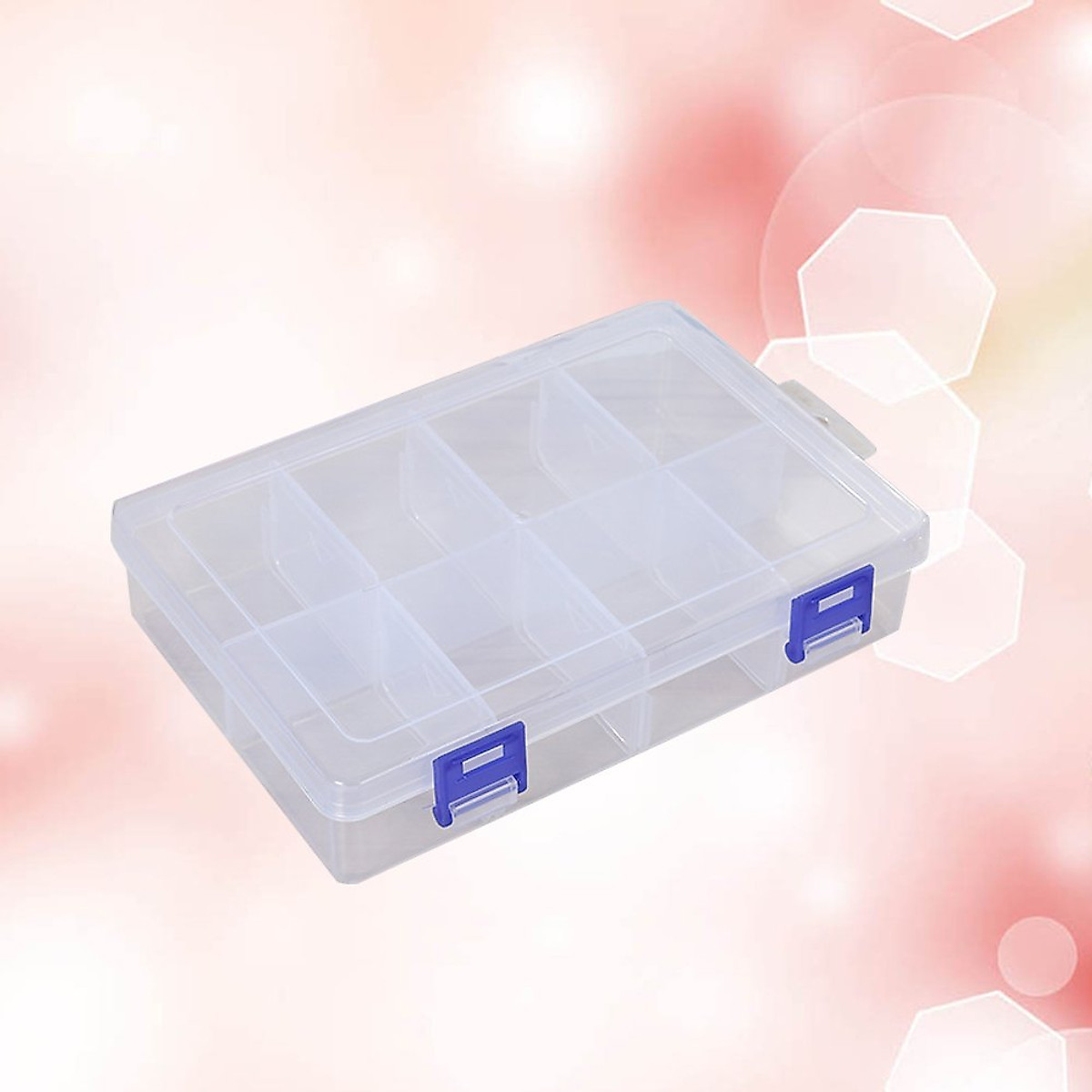 VORCOOL Transparent Plastic Storage Box Portable Clear Medicine Organizer Holder with Adjustable Dividers for Jewelry Beads Earring Container Tool Fishing Hooks(8 Grids)