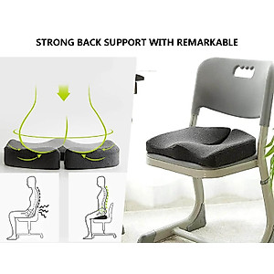 Libiyi Seat Comfort Pro, Libiyi Non-Slip Comfort Cushion Pad, Breathable Memory Foam Seat Cushion, Lumbar Support Pillow, Seat Cushion Pillow Office Chair for relieve Hip and Back Pain (Gray, A)