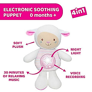 chicco Lullaby Sheep Rose Night Light, Voice Recorder