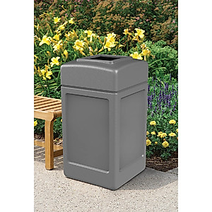 Commercial Zone Products 732103 Square Waste Container,Gray,42 gal,lon