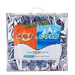 Pack of 12 Hot and Cold Insulated Bags- Food Storage for Frozen & Hot Items- Reusable Lunch Bags & Grocery Shopping Bags, Heavy Duty Refrigerated Totes, (20"x5.5"x19")