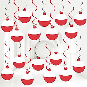 60PCS Gone Fishing Party Hanging Swirls Fishing Birthday Decoration Fishing Bobber Party Streamers Fishing Themed Ceiling Streamers for Fisherman Ideas Photo Props Baby Shower Birthday Party Supplies