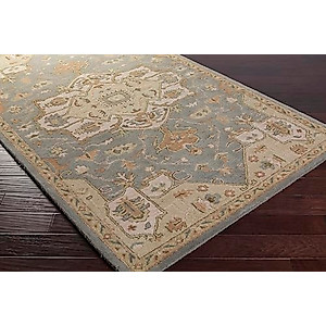 Mark&Day Wool Rugs, 8x10 Roblin Traditional Medium Gray Area Rug, Brown Blue Beige Carpet for Living Room, Bedroom or Kitchen (7'6" x 9'6")