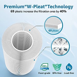 AQUACREST FXHSC Whole House Water Filter, Replacement for GE FXHSC, GXWH40L, GXWH35F, American Plumber W50PEHD, W10-PR, Culligan R50-BBSA, 5 Micron, 10" x 4.5", High Flow Sediment Filters, Pack of 5