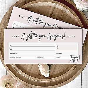 Bliss Collections Blank Gift Certificate, Hello Gorgeous, Card and Paper Vouchers for Small Businesses, Hair Salons, Beauty Bars, Restaurants, 4"x9" Heavyweight Cards (25 Certificates)