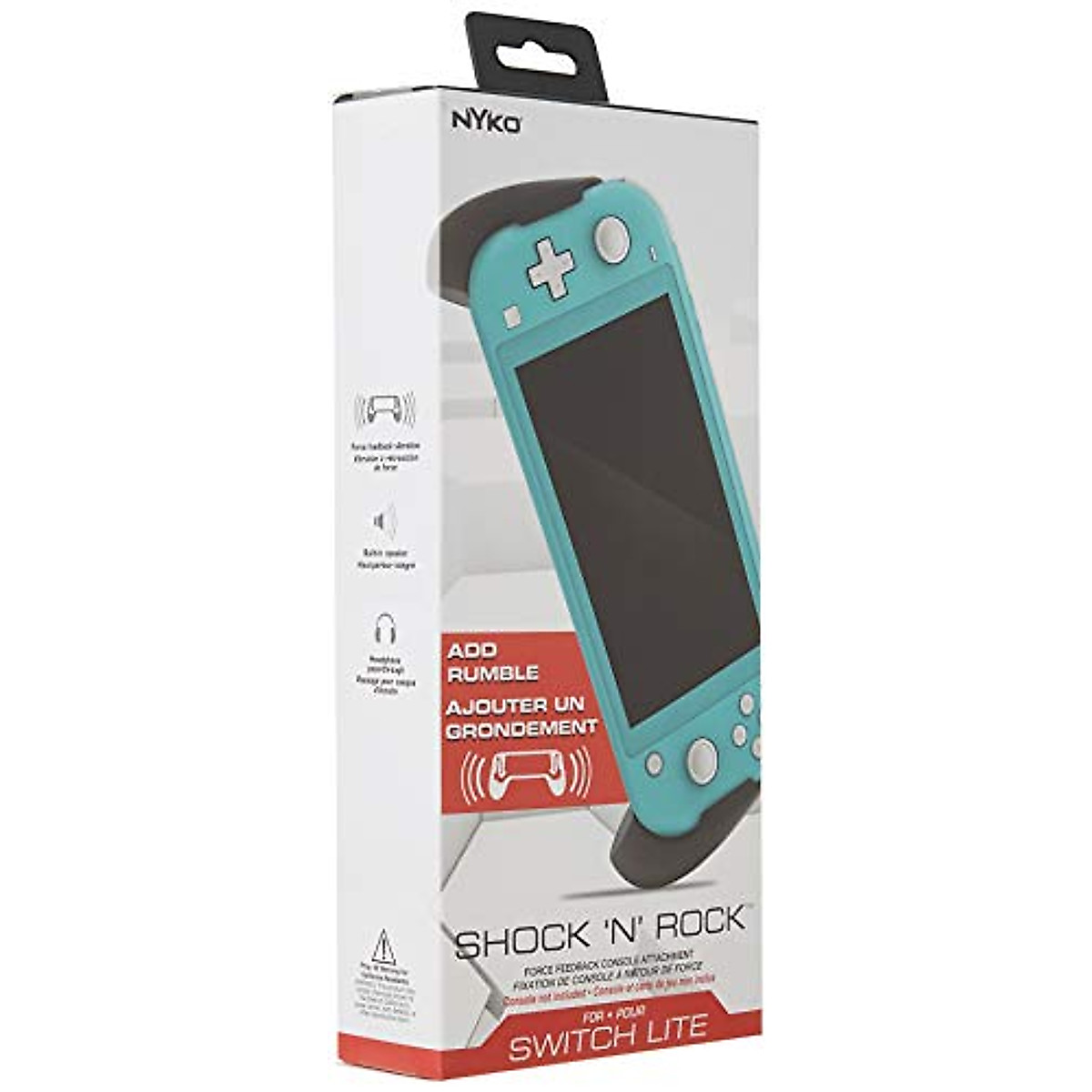Nyko Shock 'N' Rock for Nintendo Switch Lite - Ergonomic Comfortable Grip That Adds Accurate Rumble Effect and Stereo Speaker - Nintendo Switch