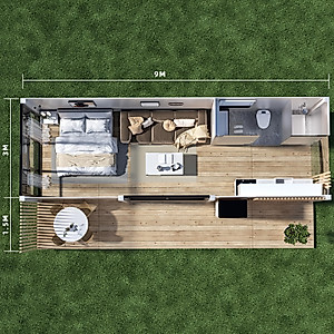 Prepaid Deposit,Prefab Tiny House, 20ft Mobile Modular House,Tiny Homes to Live in for Adults, Mini Foldable Container House for Backyard, Hotels, Shops,Offices,Outdoor Living– Prepaid Deposit