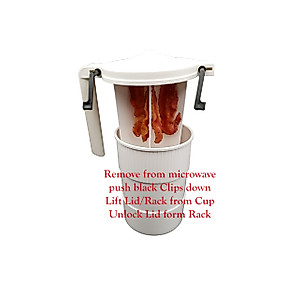 Stress Free Bacon in A Stress Filled World!! Wow Bacon Microwave Cooker New P10 Model! No Splatter or Mess! Over 2,000 Amazon reviews 4+ / 5 Quality USA Manufacturing and Wow Customer Service!