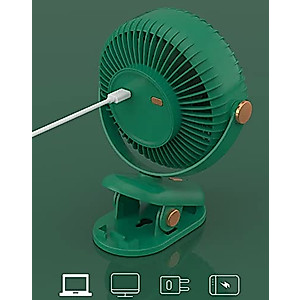 500mAh Portable Rechargeable Clip on Fan, 5 inch Battery Operated Fan, 3 Speeds Personal Fan, 360 Rotation Small Desk & Clip Fan, Ideal for Outdoor Camping Golf Cart Treadmill Home Office, Purple