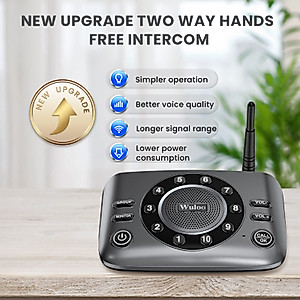 Wuloo Hands-Free Intercoms Wireless for Home Business, Upgrade Two Way Audio Intercom System for Elderly, Full Duplex Room to Room Intercom with 5280 ft Range Clear Sound Anti-Interference, Pack of 4