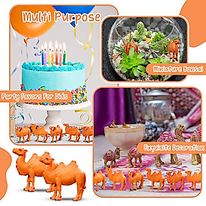 24 Pcs Camel Figurines Hand Painted Miniature Animal Statue Desert Camel Figures Animal Figurines Toys Camel Models for Table Desktop Cake Toppers Collection Home Ornaments Decor