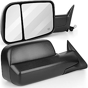 ANPART Towing Mirrors Fit for 1998-2002 FOR DODGE For Ram For 1500 Ram For 2500 Ram For 3500 Truck Tow Mirrors With A Pair LH and RH Side Power Regulation with Heating No Turn Signal Lamp