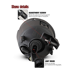 AUTOWIKI Fog Lights Assembly for 2004-2015 Nissan Titan/ 2005-2007 Nissan Armada with Smoke Lens 2PCS OEM Replacement Fog Lamps
