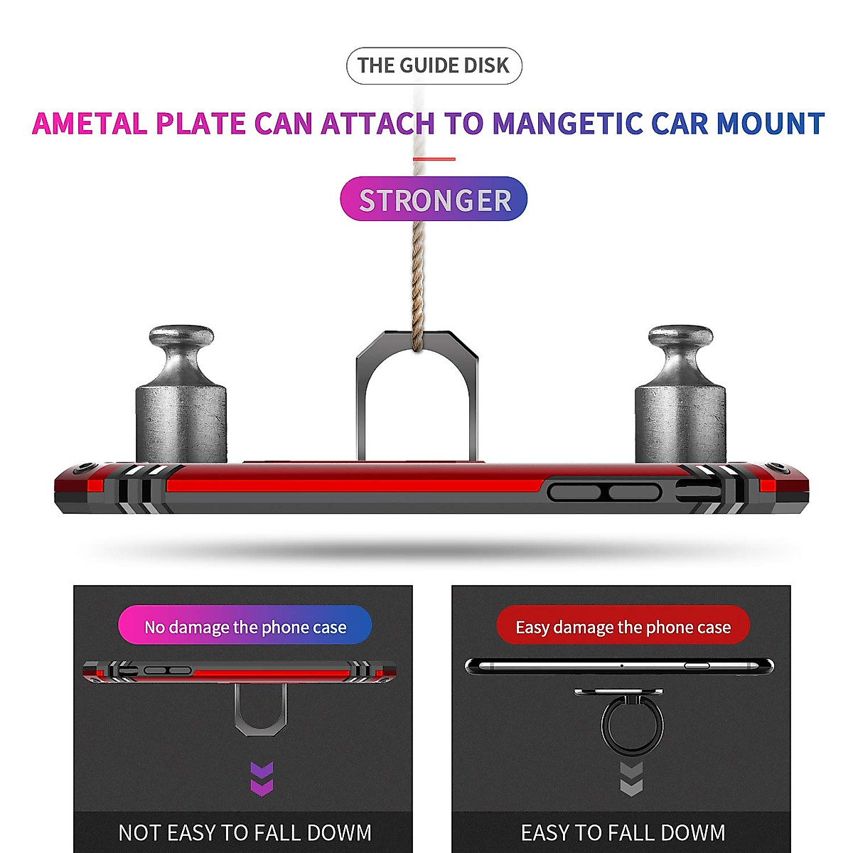 LeYi Compatible for iPhone 8 Plus Case, iPhone 7 Plus Case for Women, iPhone 6s Plus Case with Tempered Glass Screen Protector [2Pack], Military-Grade Phone Case with Kickstand for iPhone 6 Plus, Red