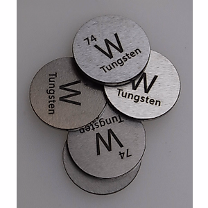 Tungsten (W) 24.26mm Metal Disc 99.95% Pure for Collection or Experiments