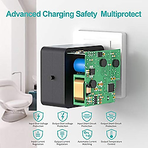 Nekteck 45W USB C Wall Charger with Power Delivery, Laptop Fast Charging Adapter Built-in 6ft Type C Cable Compatible with MacBook, Dell XPS, Surface Go, Pixel, Galaxy(NOT Ideal for Note10/S10/10+PPS