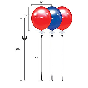 Balloon Bobber - Weatherproof Reusable Balloon Triple Cluster Pole Kit - Helium Free Plastic Outdoor Balloons
