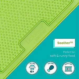 Lickimat Classic Soother, Cat Slow Feeder Lick Mat, Boredom Anxiety Reducer; Perfect for Food, Treats, Yogurt, or Peanut Butter. Fun Alternative to a Slow Feed Cat Bowl or Dish, Purple