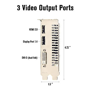SRhonyra Radeon RX 580 8GB GDDR5 Graphics Card for Gaming PC Video Card 2048SP 256-Bit PCIe 3.0 x16 6-Pin Connector 2 Cooling Fan Desktop Computer Gaming GPU with HDMI, DisplayPort & DVI Ports