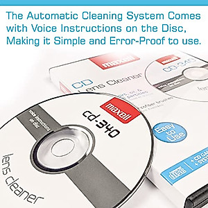 Maxell Safe and Effective Feature CD Player and Game Station Compact Disc Cleaner CD-340 190048 CD/CD-ROM Laser Lens Cleaner - CD Lens Cleaner