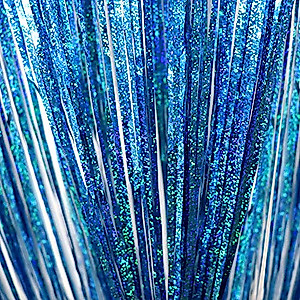 Blue Foil Fringe Curtains Iridescent Mermaid Shark Party Supplies Photo Backdrop Decor Curtains Under The Sea Backdropr Wedding Window Party Decorations Photo Booth Props(2 * 6.5 * 3.2 Ft, Lake Blue)