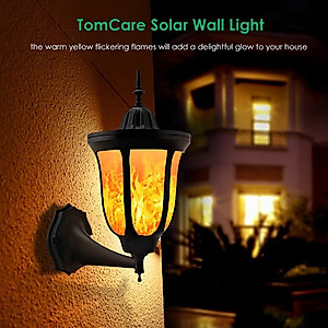 ZHUANYIYI Solar Lights Outdoor,Solar Garden Lights Outdoor Light with Flickering Home Garden Decor,LED Flame Light,Garden Villa Outdoor Street Light