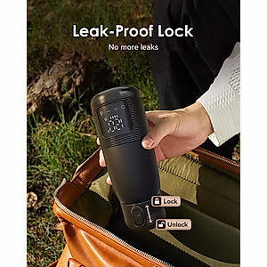 Smart Temperature Control Heated Coffee Mug with 6-10H Battery Life & LED Display, 12 Oz Self Warming Rechargeable Coffee Tumbler with Leak-Proof Lid, for Travel, Road Trip, Camping, Hiking, Car, etc