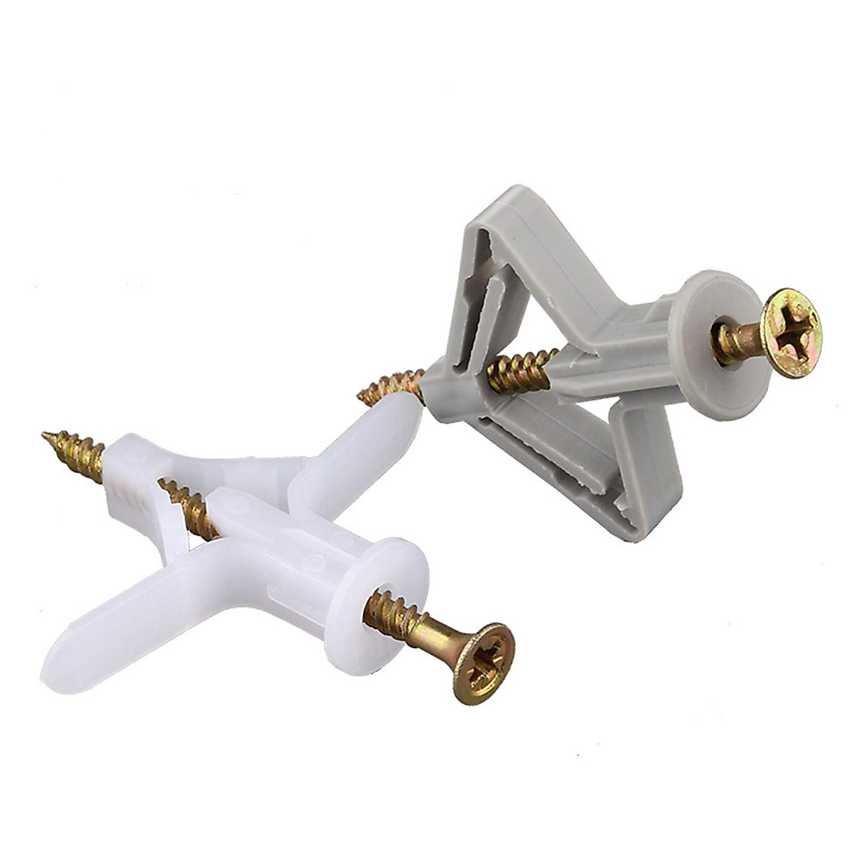 200 Pcs M8 Expansion Bolts Anchors Plugs Screws Tube Pipe Expansion Screw for Gypsum Board Hollow Wall Curtain Wall Installation Fastener Hardware (Without-Screws) (White-Aircraft)