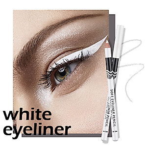 Ownest 12 Packs Professional Highlighter Eye Liner Pen, Soft Strokes Easy to Color Eyeshadow Pencil, Waterproof, Long lasting, White Eyeliner Pencil Makeup