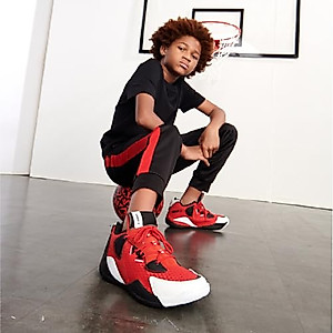 AND1 Override Girls & Boys Basketball Shoes Kids, Boys High Top Sneakers - Orange, 2 Little Kid