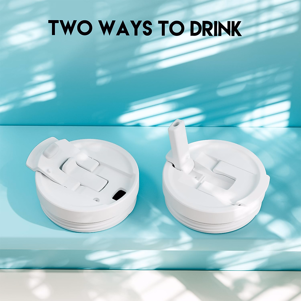 Meoky 32 oz Tumbler with Handle and Flip Straw, 100% Leakproof Tumbler with Lid and Straw, Stainless Steel Insulated Cup, Cupholder Friendly, Keeps Cold for 24 Hours (Azure)