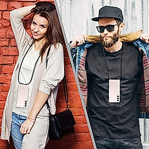 Vauki Crossbody Case for Samsung Galaxy S22 5G Clear Silicone Phone Case for Samsung S22 5G 6.06" with Lanyard Neck Cord Strap, Soft TPU Shockproof Protective Transparent Cover Case - Black Necklace