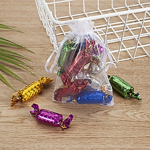 MAZYPO 100 PCS Organza Gift Bags 4x5 White Wedding Party Favor Bags Mesh Gift Bags, Jewelry Pouches for Party, Baby Shower, Christmas, Valentine's Day, Candy Favor Bags