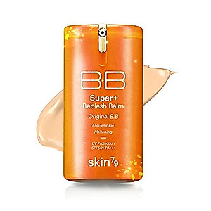 [SKIN79] Super Plus Beblesh Balm Triple Function Orange BB Cream #21 Yellow Beige 1.35 fl.oz. (40 ml) - Rich Vitamin Complex Care Healthy and Vital Skin
