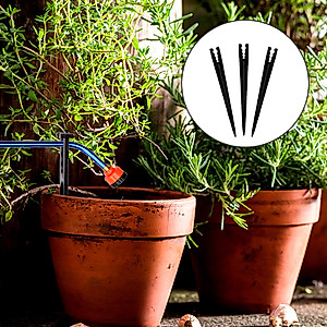 100 Pieces Irrigation Drip Support Stakes for 1/4 Inch Pipe Universal Drip Tubing Hold Stakes Plastic Drip Hose Stakes for Irrigation, Greenhouse, Garden, Christmas Light Yard Stakes