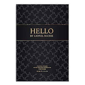 Lionel Richie Hello for Men - Classic Yet Adventurous, Effortlessly Seductive Eau De Cologne Scent For Him - Refreshing Fougère Blend With Warm, Amber Notes - Intense, Long Lasting Fragrance - 3.4 oz