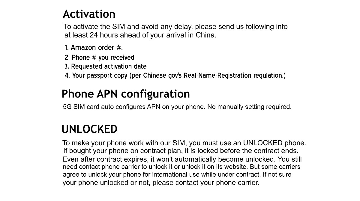China Unicom 5G SIM Card: 10GB Data & 100 Min Talk