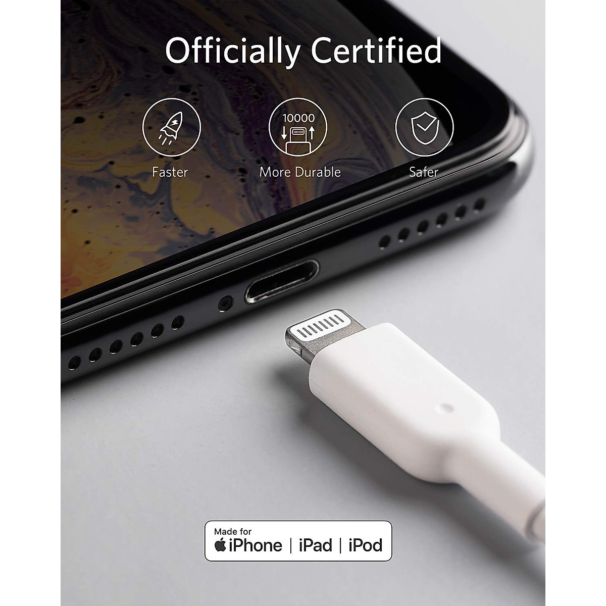 Anker Powerline II Lightning Cable, [3ft MFi Certified] USB Charging/Sync Lightning Cord Compatible with iPhone SE 11 11 Pro 11 Pro Max Xs MAX XR X 8 7 6S 6 5, iPad and More