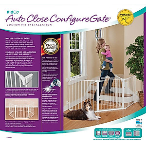 KidCo G3000 Auto Close Configure Gate w/ 30" Door - Wide Area Baby Gate Enclosure (White)