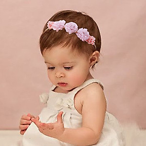 NUWAJP Baby Girls Headbands Flower Headband 6 Pcs Nylon Elastic Headbands Newborn Hair Bows Hair Accessories Gifts for Infant Toddlers Kids