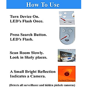 IronClad Family Bug and Hidden Camera Detectors - Motion Sensor,Anti Spy Detector with Infrared Viewfinders - Pocket Sized Hidden Camera Scanner Finder Gadget for Home Office Hotels & Bathrooms