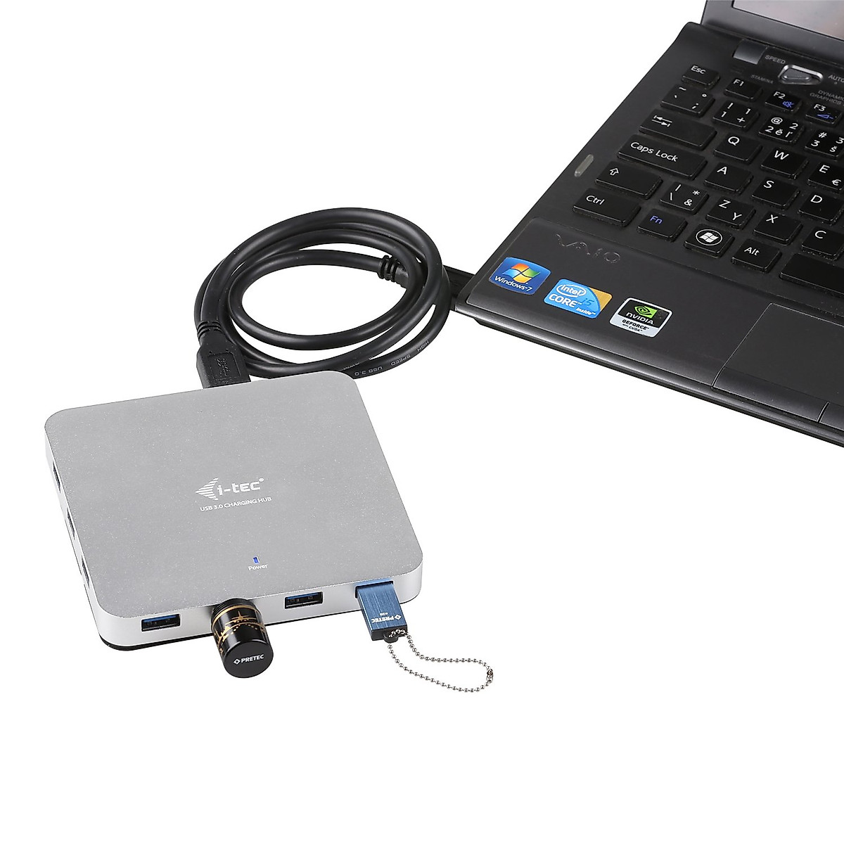 i-tec USB 3.0 10-Port Metal Charging Hub with Power Adapter 10x USB 3.0 Ports for Windows MacOS Linux Android