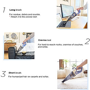 GOGOING® Handheld Vacuum Cordless - Strong Suction [9000Pa] - Rechargeable Held Held Vacuum, Portable Mini Hand Vacuum with Large Dirt Bowl, 3 Versatile Attachments & Cleaning Brush (DW189)