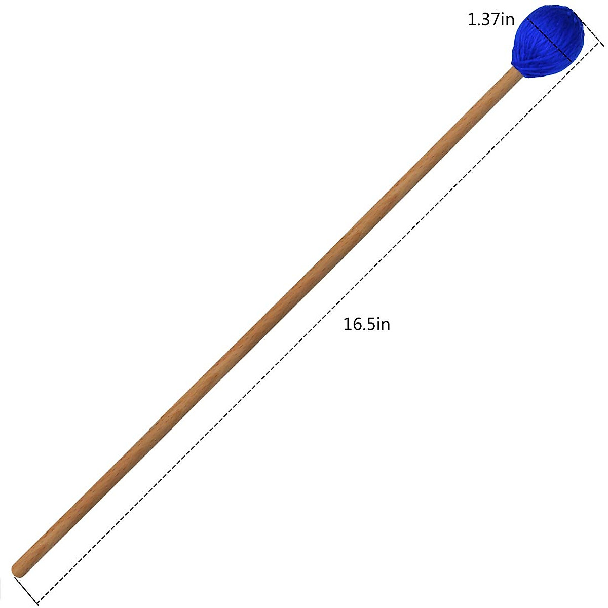 Yolyoo Medium Hard Yarn Head Keyboard Marimba Mallets with Maple Handles,Pack of 2 Blue (Blue)