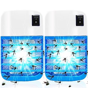 Indoor Bug Zapper,2 PCS Fly Zapper Indoor,Insect Traps for Indoor with Blue Lights,Mosquito Killer for Kids & Pets,Bug Indoor for Living Room, Kitchen, Bedroom, Baby Room, Office (2 Pack)