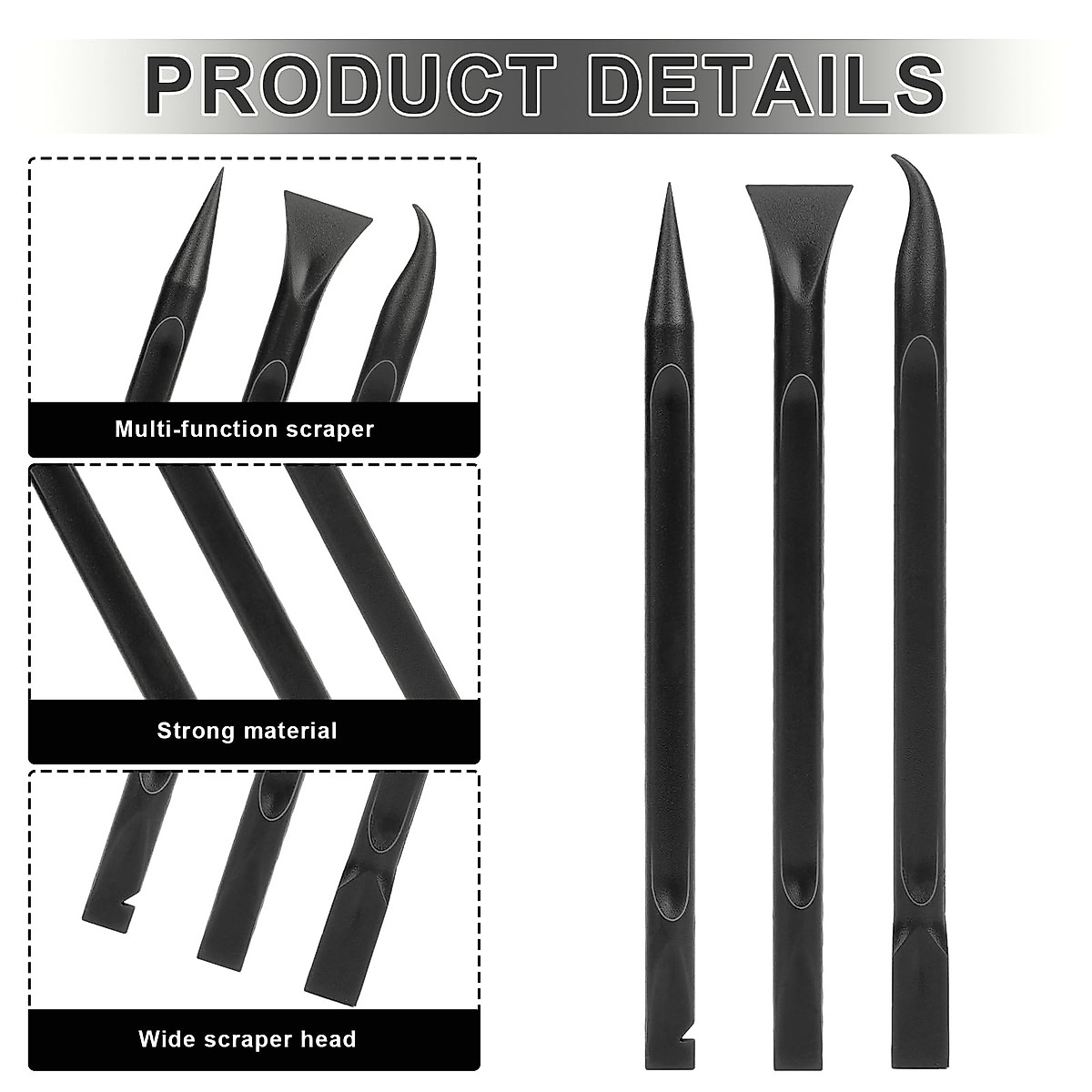 Crevice Cleaning Tool, 9 PCS Carbon Fiber Plastic Scraper Tool Car Detailing Brush Set Non-scratch Multi-purpose Scraper for Clean Small Narrow Spaces and Gaps, Remove Stickers Labels Oil Stains Dirt