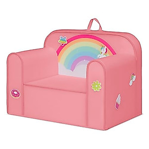 Delta Children Mix & Match Cozee Kids Chair with Interchangeable Patches, Rainbow