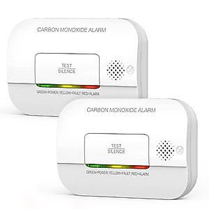 Putogesafe Carbon Monoxide Detector, 7 Year Sensor Life CO Detector with Battery Warning Indicator and Test Button, 85 dB, for Ceiling and Wall Mounting, White (2Pack)