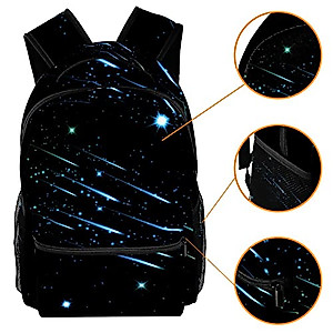 Night Sky with Shooting Stars Backpack for Girls Boys for School Backpacks