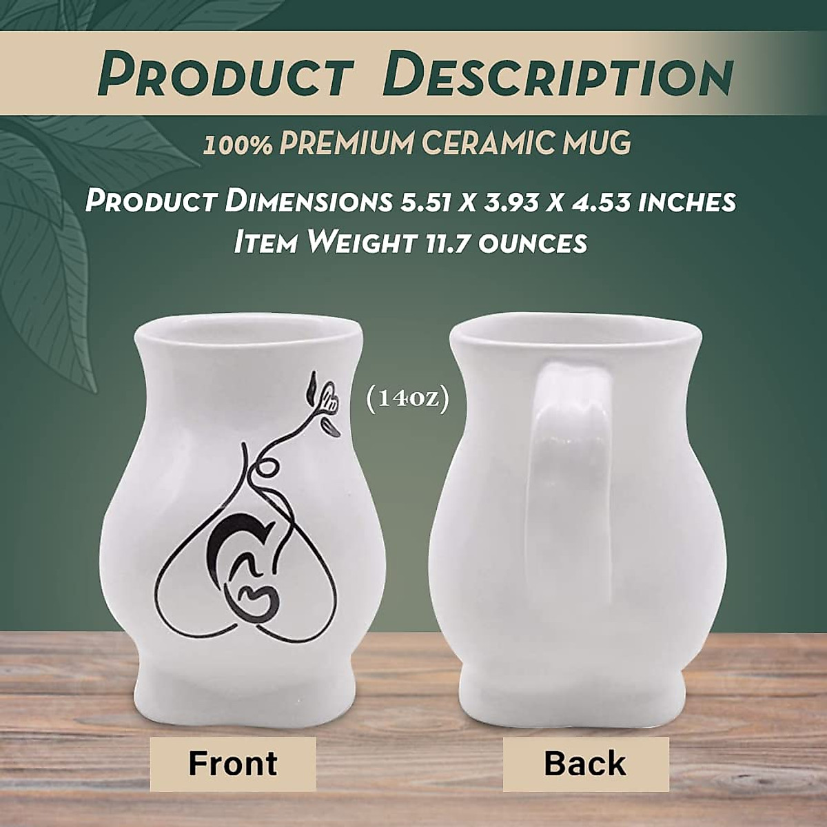 My Little Nugget Pregnancy Mug for Tea and Coffee (14oz) Distinctive Shaped Cute Mug Made from Ceramic Material for Tea and Coffee - Great Idea for Pregnant Mom, Baby Shower, Mother’s Day - White